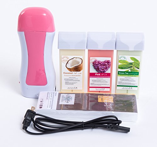 Waxing kits Pink Roll-on Refillable Depilatory Wax Heater Waxing Hair ...
